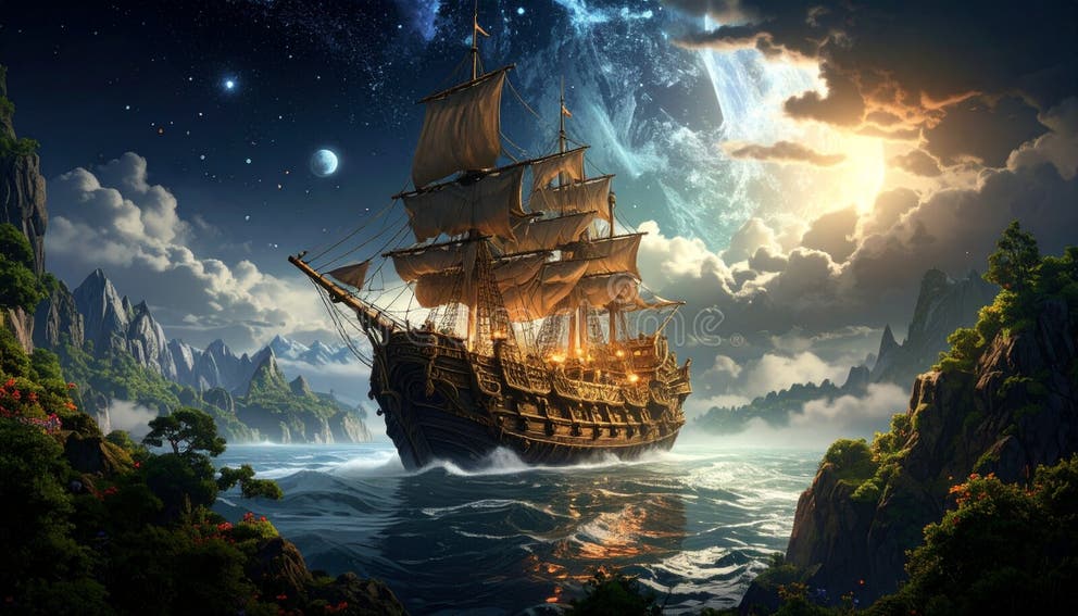 Drifting Beyond Time stock illustration. Illustration of beautiful - 381362534