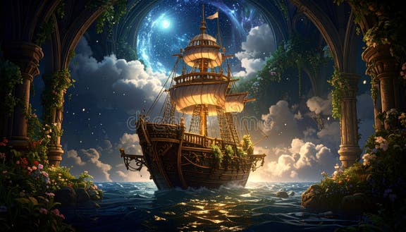 Drifting Beyond Time stock illustration. Illustration of exploration ...