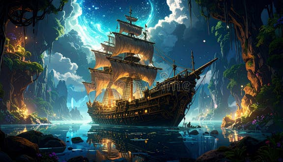 Drifting Beyond Time stock illustration. Illustration of clouds - 381362561