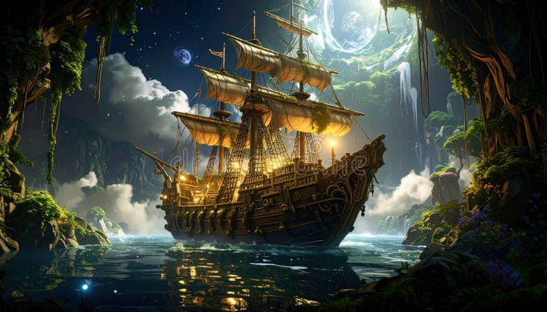 Drifting Beyond Time stock illustration. Illustration of breathtaking ...