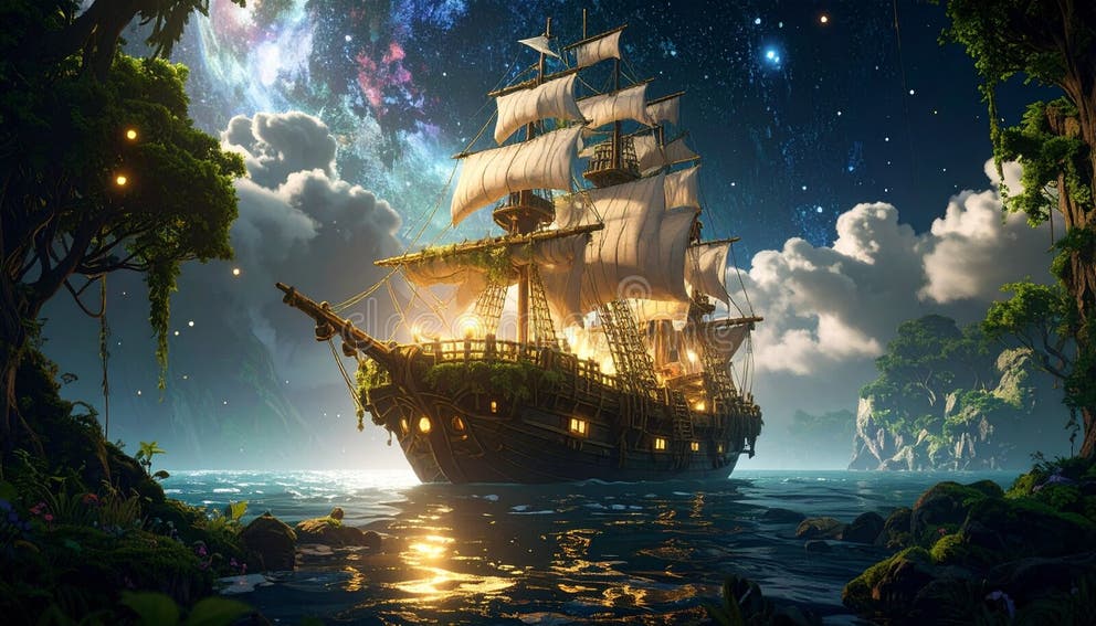 Drifting Beyond Time stock illustration. Illustration of majestic ...