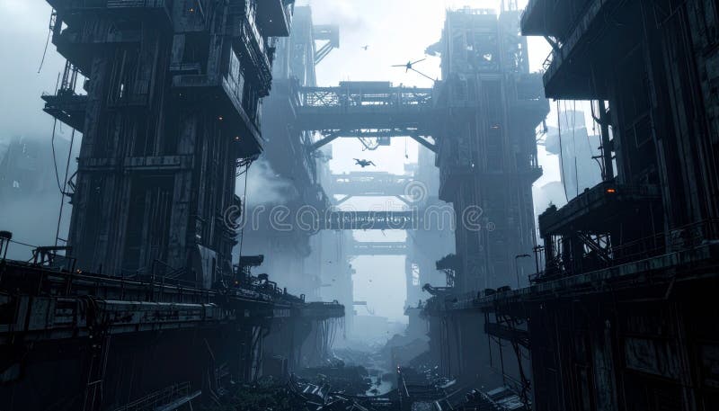 Mechanical Whispers in the Void Stock Illustration - Illustration of ...