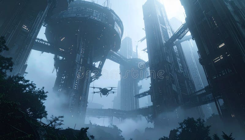 Mechanical Whispers in the Void Stock Illustration - Illustration of ...