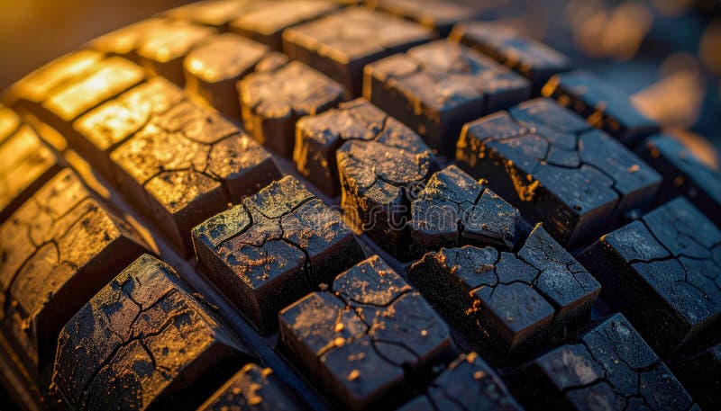 The Tire is Cracked and Worn, with a Rough Texture. Concept of Wear and ...