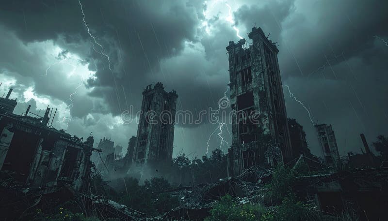 Dark Clouds Over a Dying World Stock Illustration - Illustration of ...