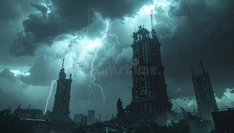 Dark Clouds Over a Dying World Stock Illustration - Illustration of ...