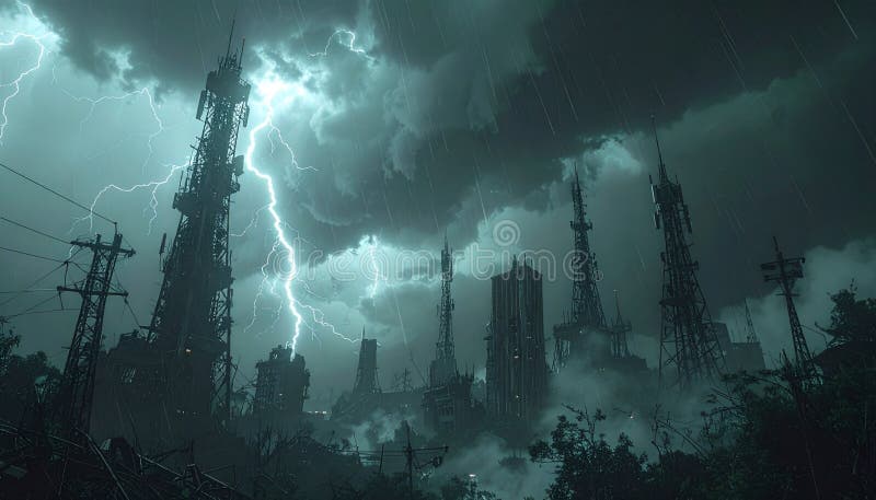 Dark Clouds Over a Dying World Stock Illustration - Illustration of ...