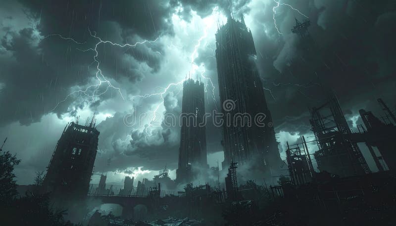 Dark Clouds Over a Dying World Stock Illustration - Illustration of ...