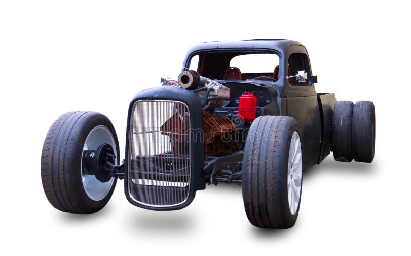 Custom American Hot Rod. White Background Stock Image - Image of race ...
