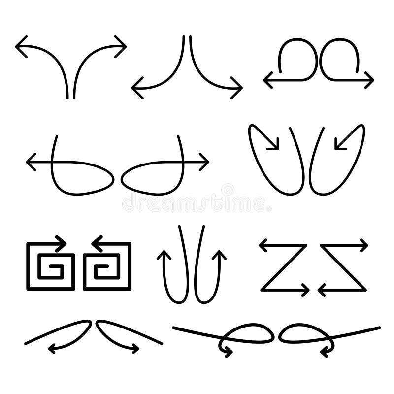 Custom Arrows, Direction Arrows with Abstract Shapes. Vector ...