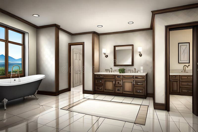 Custom Bathroom Upgrade Interior Concept Drawing before and after ...
