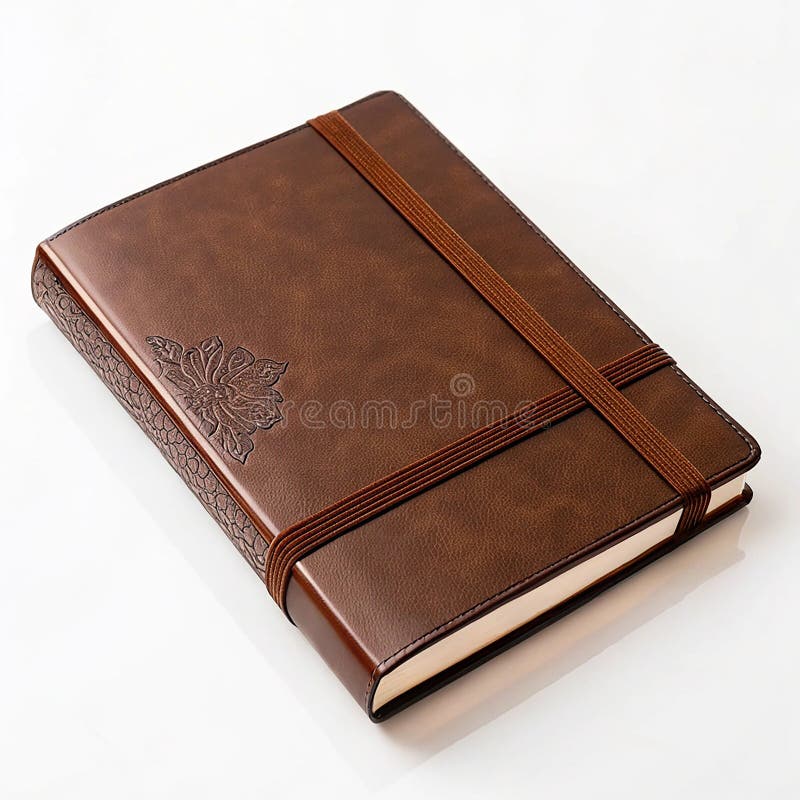 Custom Book Journal with Engraved Initials Stock Illustration ...
