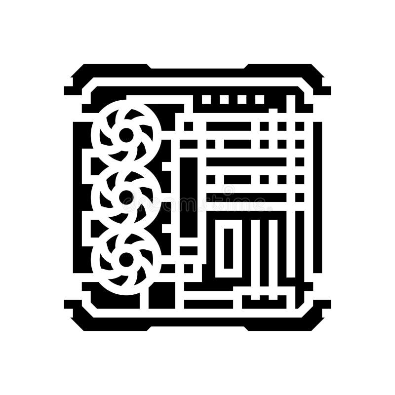 Custom Build Open Case Gaming Pc Glyph Icon Vector Illustration Stock ...