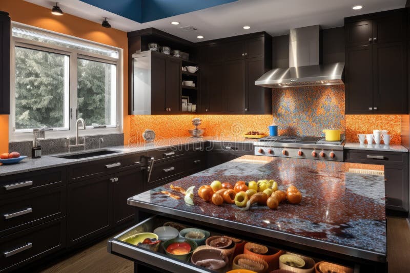 Custom-built Cooking Station with Sleek and Modern Design Elements ...