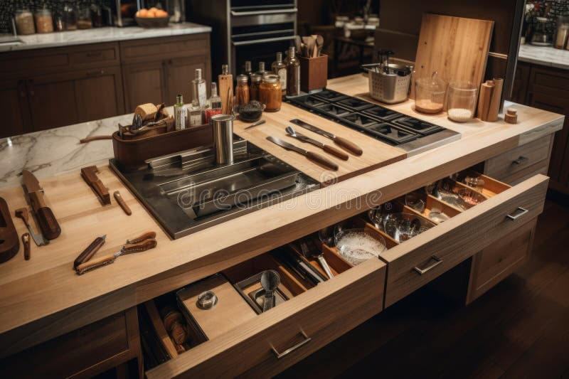 Custom-built Cooking Station with a Variety of Tools and Ingredients ...
