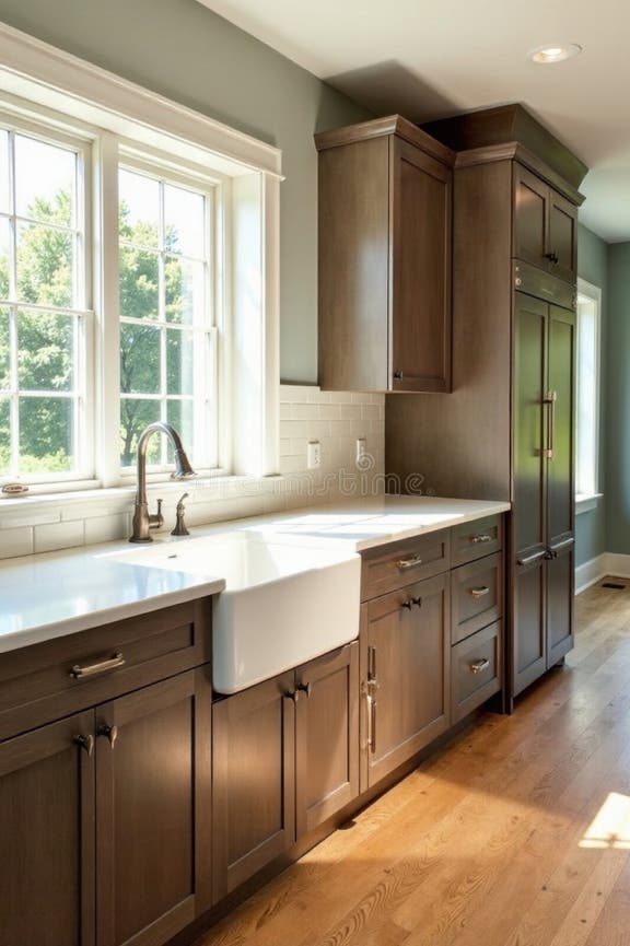 Custom Built Kitchen Cabinets, Bright Sunlight, Luxury, Installation ...