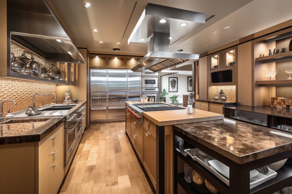 Custom-built Kitchen with Several Cooking Stations for Different ...