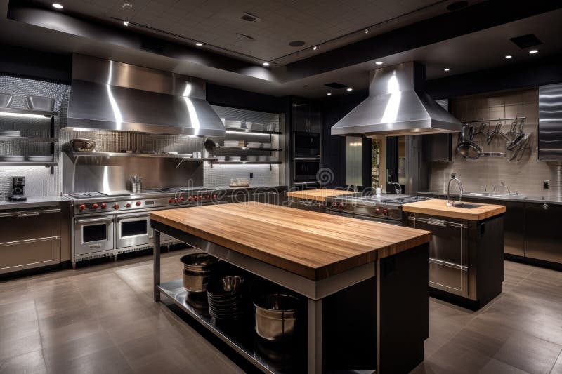 Custom-built Kitchen with Several Cooking Stations for Different ...