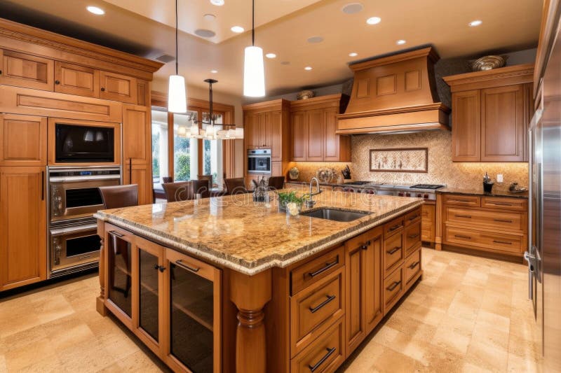 Custom-built Kitchen, with a Variety of Cooking Stations and Appliances ...