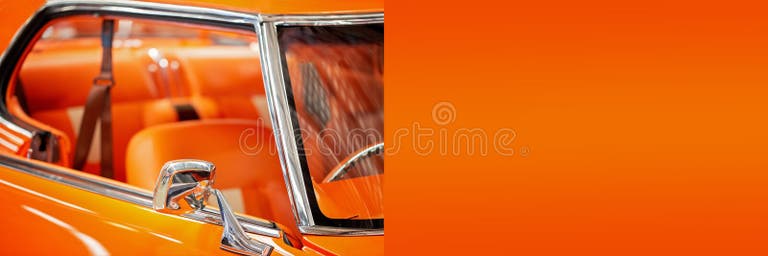 Custom Classic Vintage Car Banner with Copy Space Stock Image - Image ...