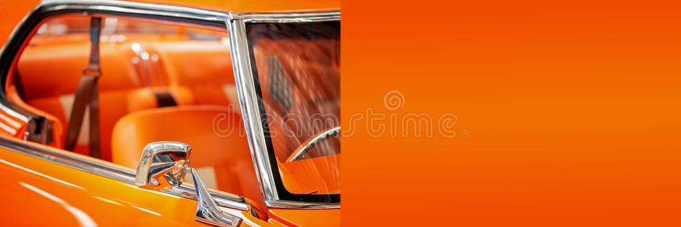 Custom Classic Vintage Car Banner with Copy Space Stock Image - Image ...
