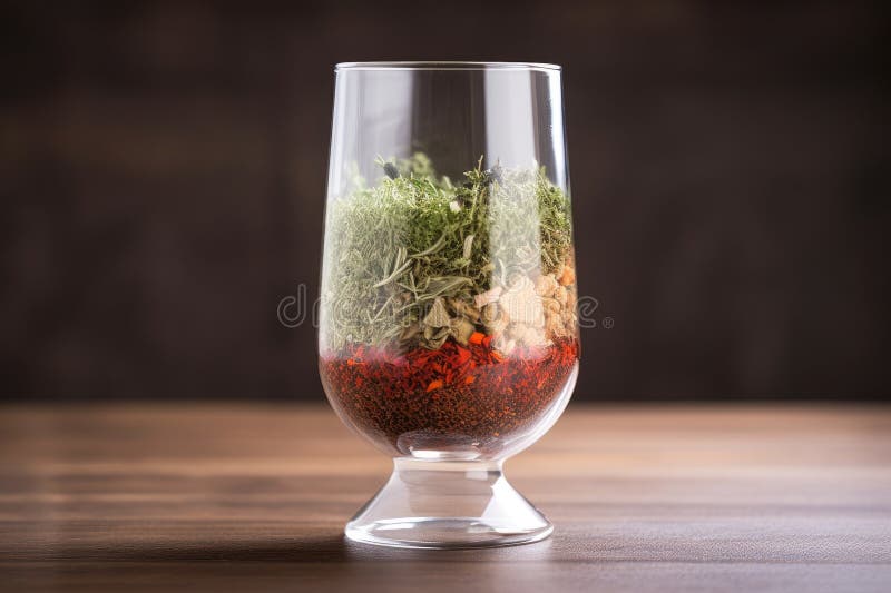 Custom Cocktail Glass with Unique Blend of Ingredients, Including Herbs ...