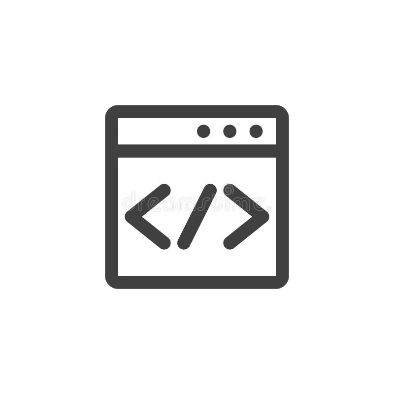 Custom Coding Symbol Programming Line Icon Outline Vector Sign Stock Vector Illustration Of
