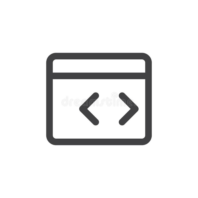 Custom Coding Symbol Programming Line Icon Outline Vector Sign Stock