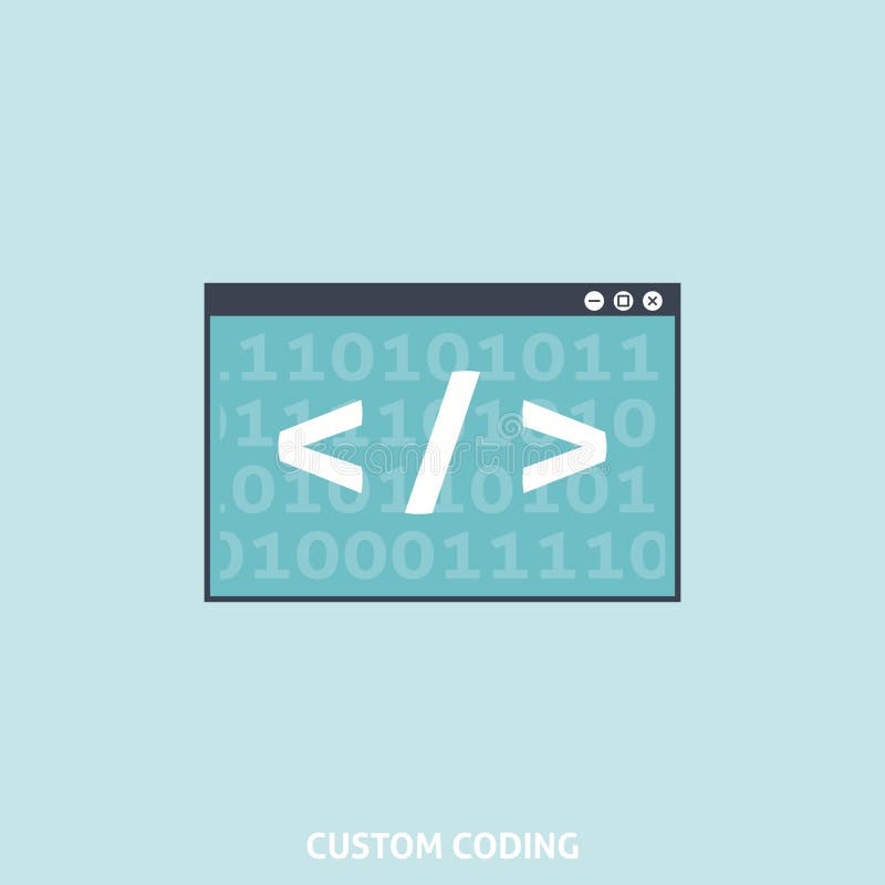 Custom Coding Symbol Programming Icon Vector Filled Flat Sign Solid Colorful Pictogram
