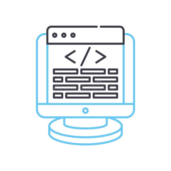 Custom Coding Line Icon, Outline Symbol, Vector Illustration, Concept ...
