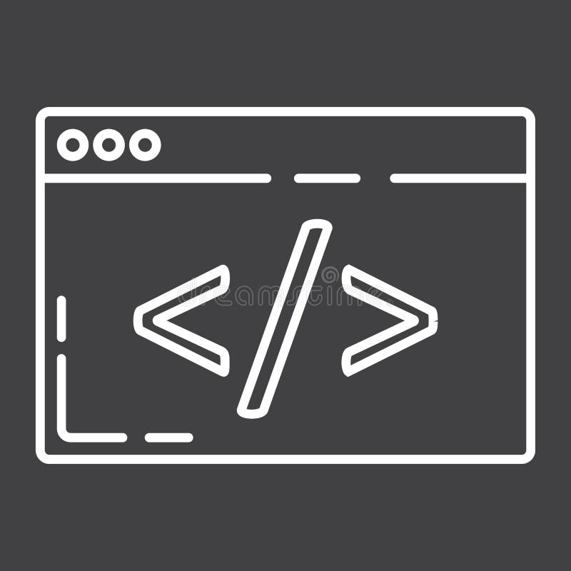 Custom Coding Icon Programming Symbol Stock Vector Illustration Of
