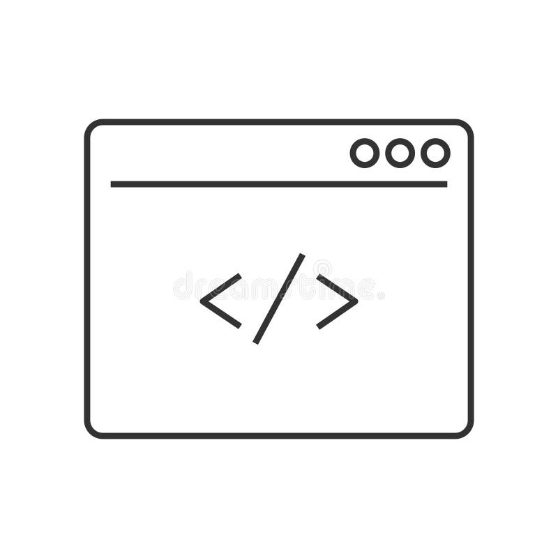 Custom Coding Symbol Programming Line Icon Outline Vector Sign Stock Vector Illustration Of