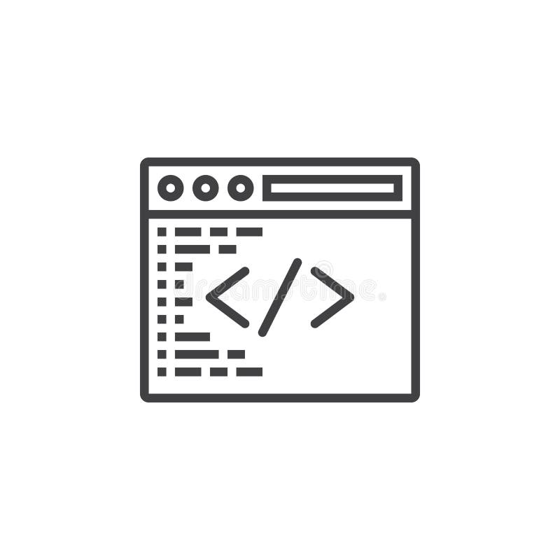 Custom Coding Symbol Programming Line Icon Outline Vector Sign Stock Vector Illustration Of