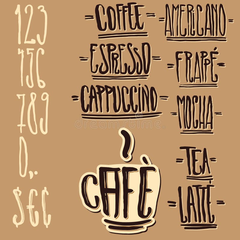 Custom Coffee Tags and Design Elements Stock Illustration ...