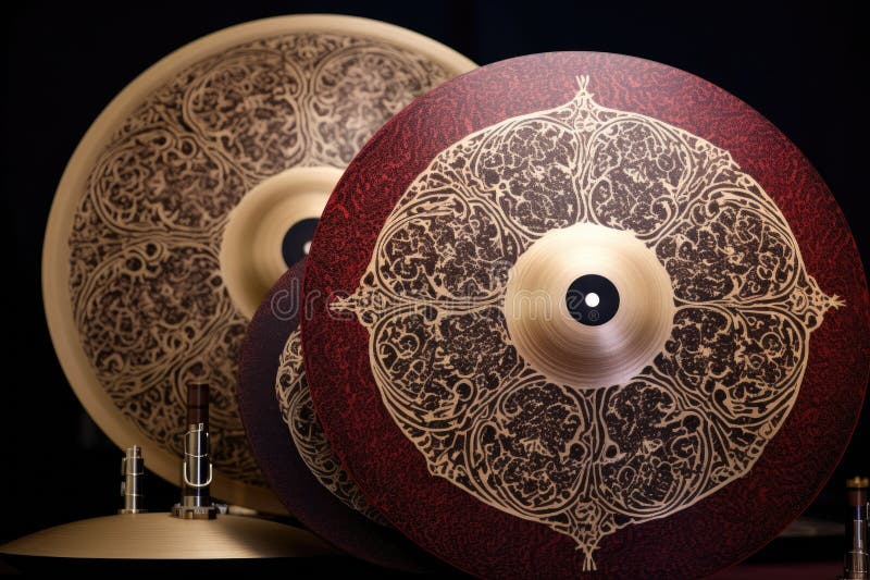 Custom Cymbals with Intricate Designs Stock Illustration - Illustration ...