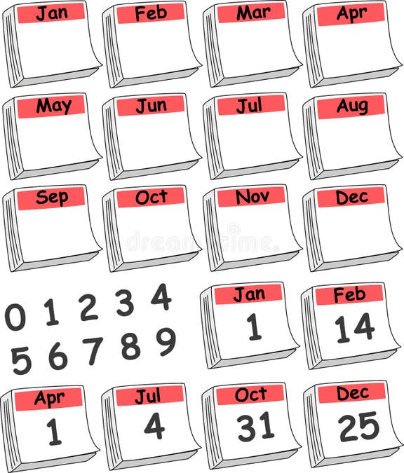 Custom Day Calendar (Red) stock vector. Illustration of plan - 7868309