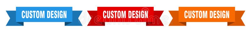 Custom Design Ribbon. Custom Design Isolated Paper Sign. Banner Stock ...