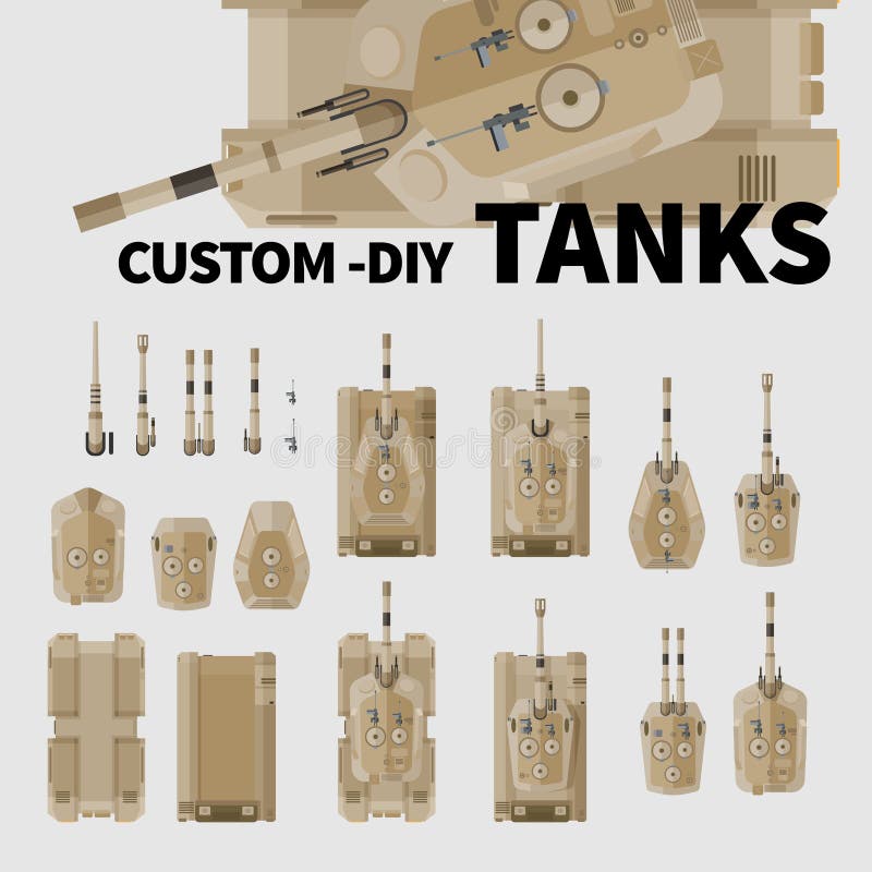 Custom DIY Tanks stock vector. Illustration of artillery - 126872638
