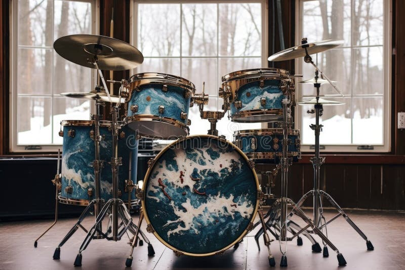 Custom Drum Set with Unique Paint Job Stock Illustration - Illustration ...