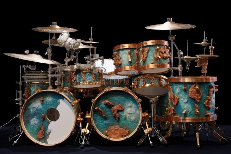 Custom Drum Set with Various Drum Sizes and Shapes Stock Illustration ...