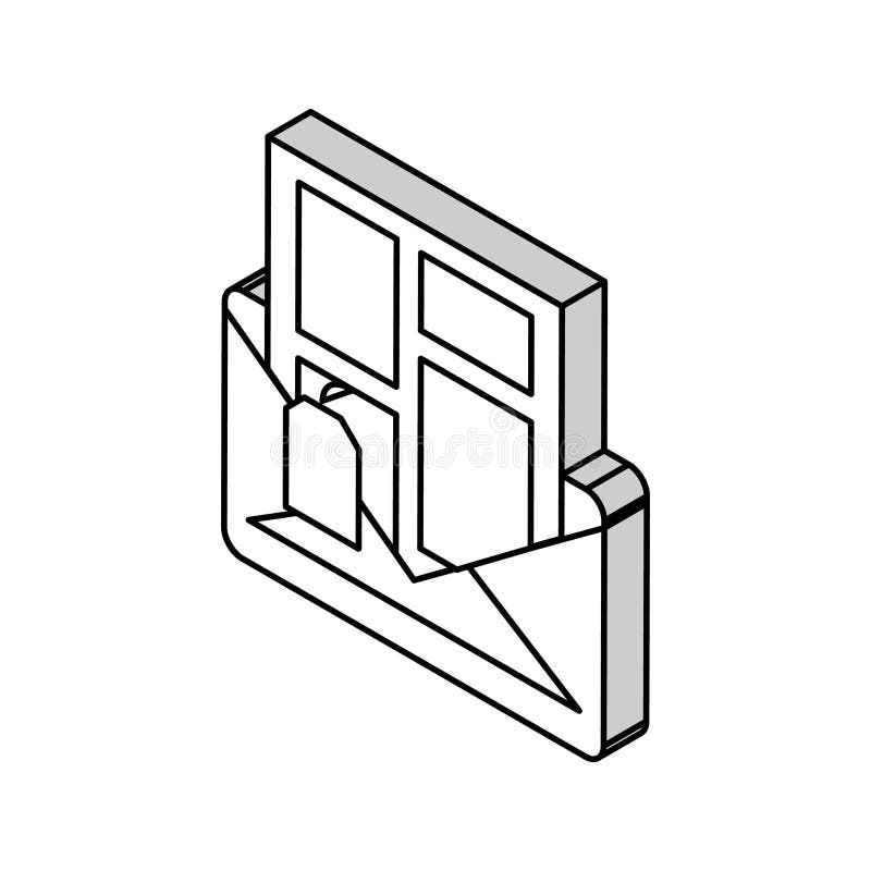 Custom Email Template Design Isometric Icon Vector Illustration Stock ...