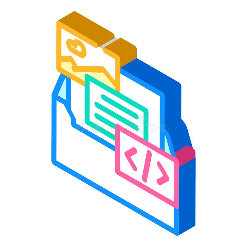 Custom Email Template Design Isometric Icon Vector Illustration Stock ...