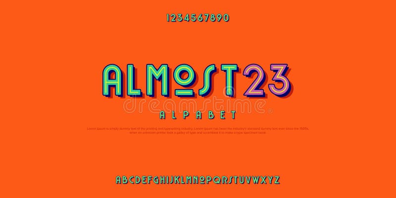 Tech Typeface Font Custom Sans Serif with a Line in the Center Text ...