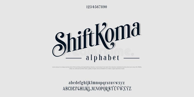 Typeface Font Custom Serif Script Typefont Stock Vector - Illustration ...