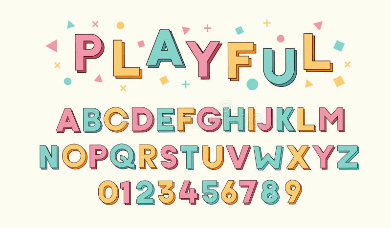 Custom Font Design. Playful Typeface Effect Style Stock Vector ...