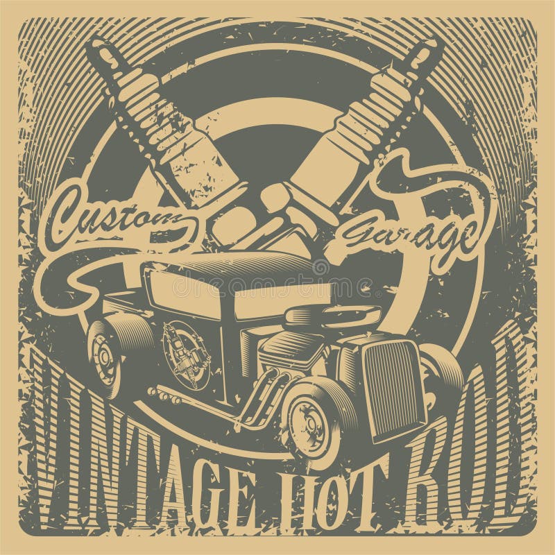 Custom Garage Design. Vector Illustration Decorative Design Stock ...