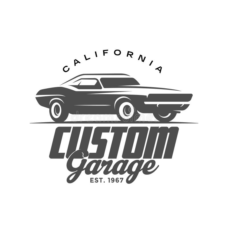 Custom Garage Logo. Retro Car Label, Badge Stock Vector - Illustration ...