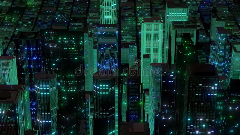 City Skyline Office Skyscraper Buildings 3D (4K UltraHD Loop) Stock ...