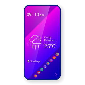 Custom Home Screen User Interface Mobile App Realistic Stock Vector ...