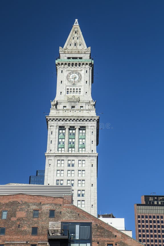Custom House clock tower stock image. Image of boston - 34878379